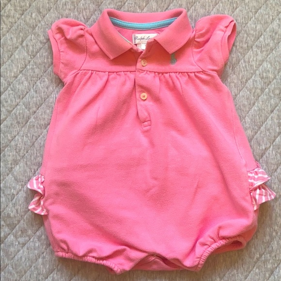 One Pieces | Ralph Lauren Pink Ruffle Butt Bubble One Piece 3m | Poshmark